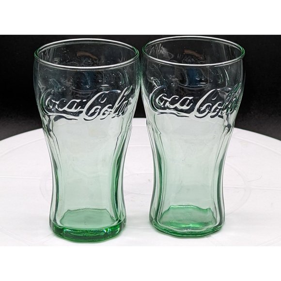 Libbey | Dining | Set Of 2 Small Libbey Glass Genuine Cocacola Blue ...